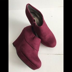 Mossimo Supply Co. | Shoes | Mossimo Merlot Zip Wedge Platform Bootie ...